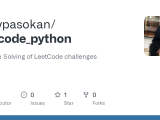 Github Sonypasokan Leetcode Python Problem Solving Of Leetcode