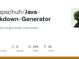 Github Steppschuh Java Markdown Generator Java Library To Generate