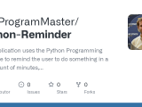 Github Theprogrammaster Python Reminder This Application Uses The