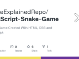 Github Codeexplainedrepo Javascript Snake Game Snake Game Created