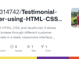 Github It21314742 Testimonial Slider Using Html Css And Javascript