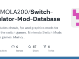 Github Ademola200 Switch Emulator Mod Database This Includes Cheats