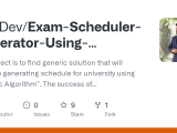 Github Hxndev Exam Scheduler Generator Using Genetic Algorithm The