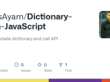 Github Waisayam Dictionary With Javascript How To Create Dictionary