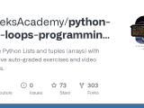 Github 4geeksacademy Python Lists Loops Programming Exercises