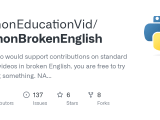 Github Pythoneducationvid Pythonbrokenenglish This Repo Would