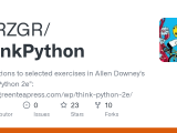 Github Strzgr Thinkpython My Solutions To Selected Exercises In