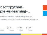 Github Microsoft Python Sample Vs Learning Django Sample Code As