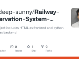 Github Sandeep Sunny Railway Reservation System Using Html And Python
