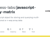 Github Express Labs Javascript Array Matrix A Javascript Object For