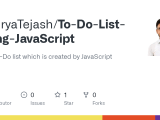 Github Mauryatejash To Do List Using Javascript It Is A To Do List