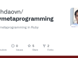Github Leanhdaovn Rubymetaprogramming Intro To Metaprogramming In Ruby
