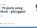 Projects Using Pygithub Gitsuggest Issue 581 Pygithub Pygithub