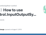 How To Use Control Inputoutputsystem Issue 333 Python Control