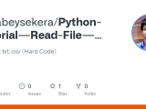 Github Mbabeysekera Python Tutorial Read File Hard Code Reading
