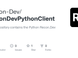 Github Recon Dev Recondevpythonclient This Repository Contains The