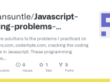 Github Gagansuntle Javascript Coding Problems Datastructures These
