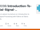 Github Nitr098 Introduction To Digital Signal Processing With Python