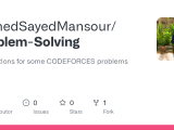 Github Ahmedsayedmansour Problem Solving My Solutions For Some