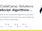 Github Freecodecamp Solutions Javascript Algorithms And Data