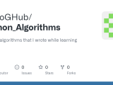 Github Denoghub Python Algorithms Various Algorithms That I Wrote