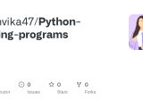 Github Sathvika47 Python Coding Programs