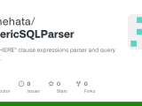Github Alishehata Genericsqlparser Sql Where Clause Expressions