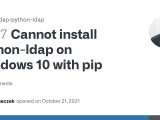 Cannot Install Python Ldap On Windows 10 With Pip Issue 437 Python