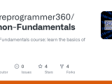 Github Futureprogrammer360 Python Fundamentals Python Fundamentals