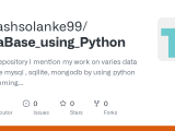 Github Aakashsolanke99 Database Using Python In This Repository I