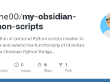 Github Mathe00 My Obsidian Python Scripts A Collection Of Personal