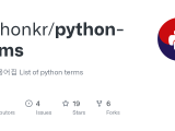 Github Pythonkr Python Terms 파이썬 용어집 List Of Python Terms