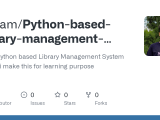 Github Racxam Python Based Library Management System This Is Python
