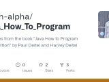 Github Math Alpha Java How To Program Exercises From The Book Java