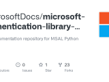 Github Microsoftdocs Microsoft Authentication Library For Python