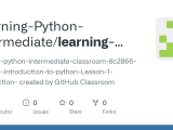 Github Learning Python Intermediate Learning Python Intermediate