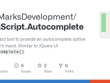 Github Topmarksdevelopment Javascript Autocomplete A Compact Tool To