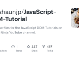Github Iamshaunjp Javascript Dom Tutorial All Course Files For The