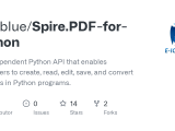 Github Eiceblue Spire Pdf For Python An Independent Python Api That