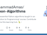 Github Muhammadamas Python Algorithms Explore Essential Python