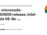 Microcode 20200609 Release Intel Ucode 06 8e 0c 0x806ec Revision 0xd6