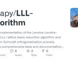 Github Ninapy Lll Algorithm Python Implementation Of The Lenstra