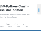 Github Why250 Python Crash Course 3rd Edition Online Resources For