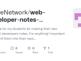 Github Delvenetwork Web Developer Notes Template Template For My