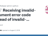 Receiving Invalid Argument Error Code Instead Of Invalid Registration