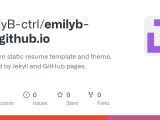 Github Emilyb Ctrl Emilyb Ctrl Github Io A Modern Static Resume