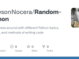 Github Graysonnocera Random Python Here I Mess Around With Different