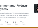 Github Bikashmohanty 70 Java Programs All Program S Solutions Of