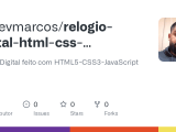 Github Eudevmarcos Relogio Digital Html Css Javascript Relógio