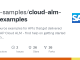 Github Sap Samples Cloud Alm Api Examples Open Source Examples For